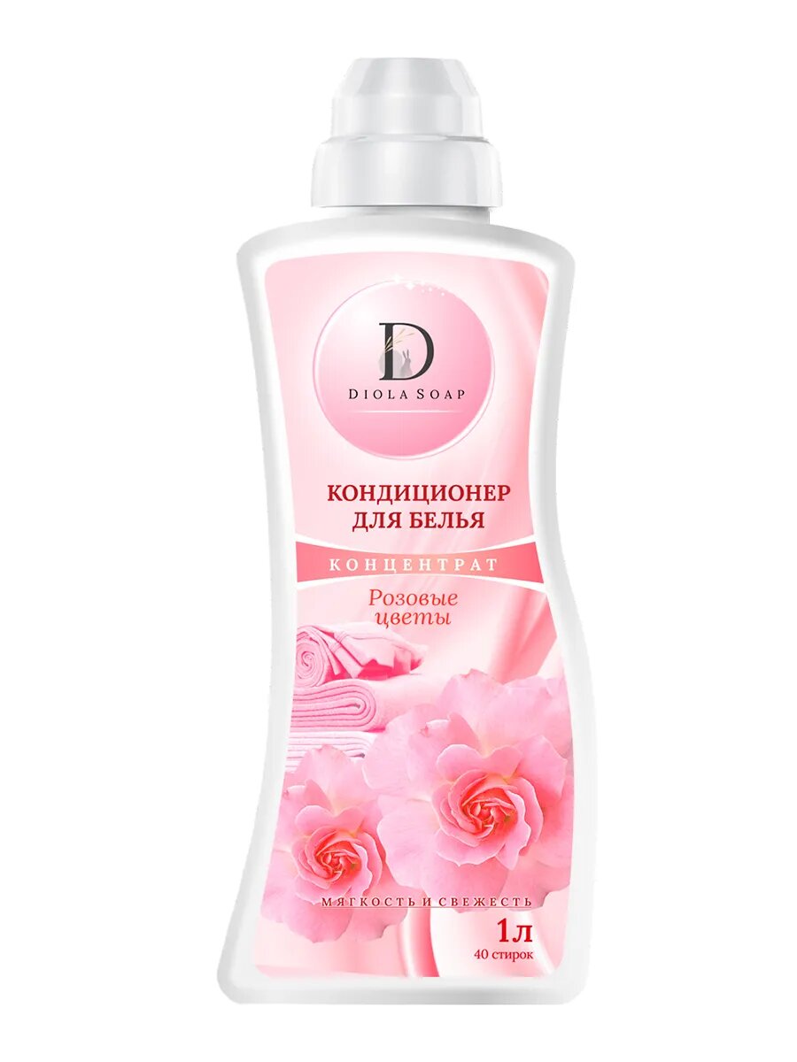 Кондиционер для белья Diola Soap "Розовые цветы" концентрированный, 1 л.
