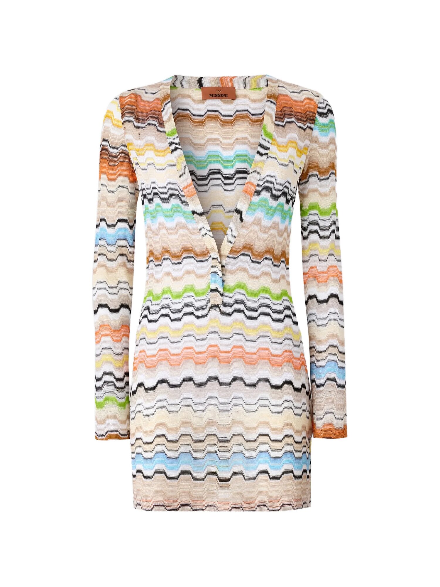 Платье Zigzag-knit V-neck mini beach dress