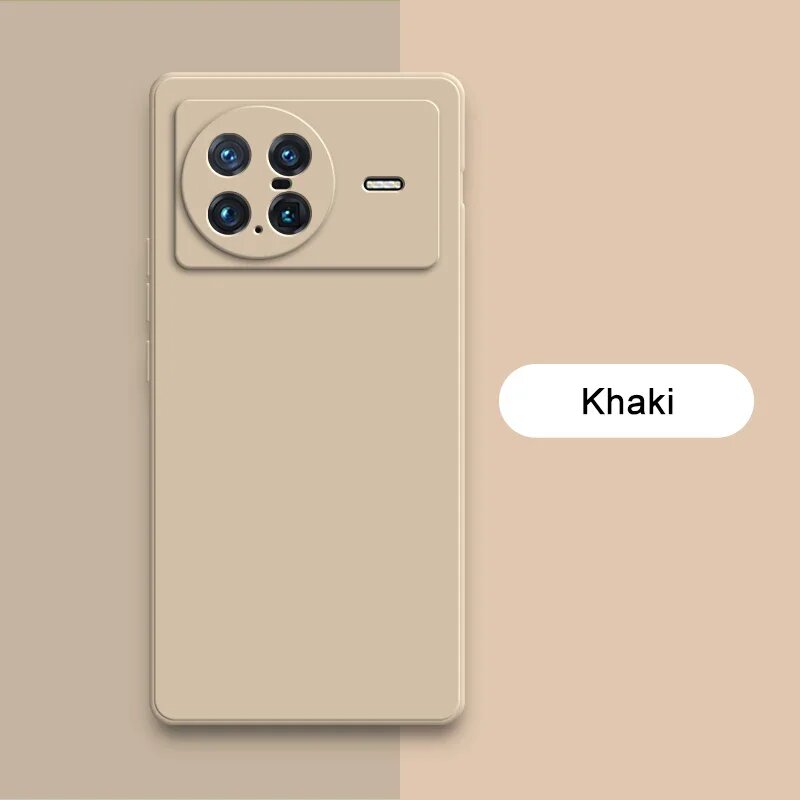 Оригинальный квадратный жидкий силиконовый чехол для камеры VIVO X Note 5G, защитная Бежевый, Khaki