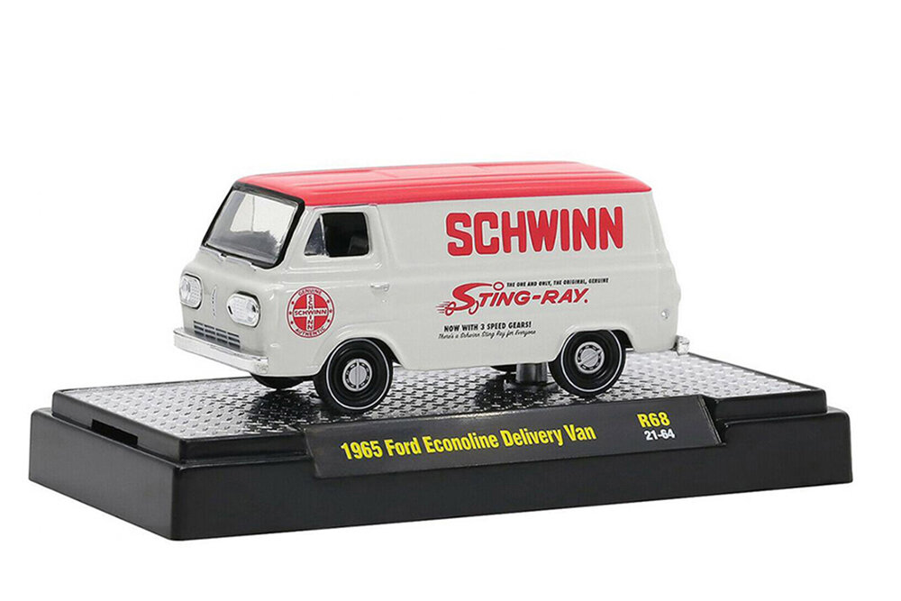 Ford econoline delivery van schwinn 1965 cream/red top / форд econoline delivery van schwinn 1965 кремовый/красный топ (длина модели 6-10 см)