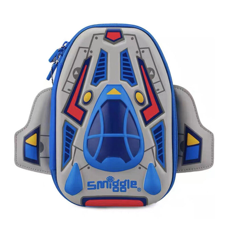 Пенал Smiggle с голографическим эффектом, большой, серо-голубой