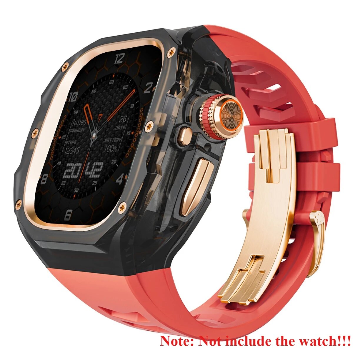 Комплект модов с прозрачным корпусом для Apple Watch Ultra 3, 49 мм, ремешок с пряжкой из нержавеющей стали для iWatch Ultra 2/1 49 мм, модификация