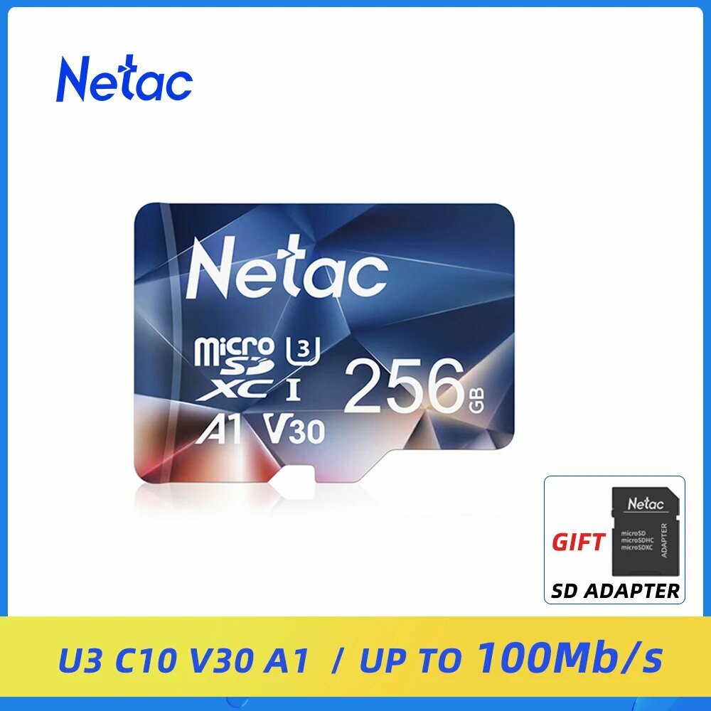 Карта памяти Netac 256 ГБ Class10 SD