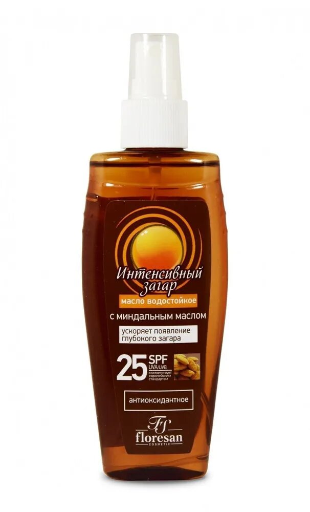 Floresan Масло водостойкое Интенсивный загар SPF 25, 150 мл/