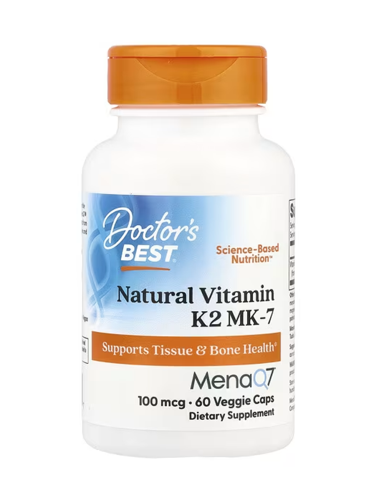 Doctor's Best Vitamin K2 MK-7 с MenaQ7, витамин К2 100 мкг, 60 капсул
