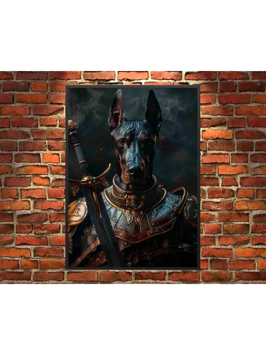 Доберман-пинчер, собака Гладиатор 3, Плакат 30x42см