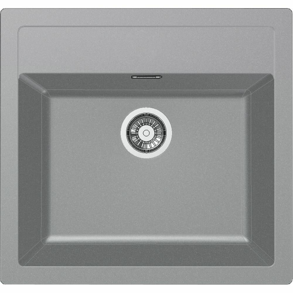 Franke SID 610-49 кухонная мойка, 56х53 см, размер шкафа 60 см, цвет серый, монтаж на столешницу, в комплекте стоп-вентиль, скрытый перелив