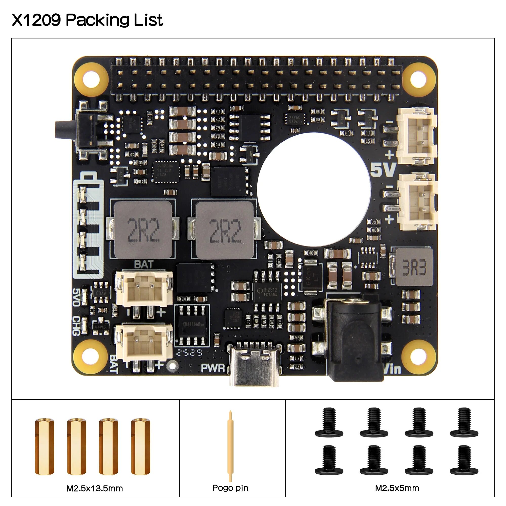 Geekworm X1209 V1.0 ИБП для Raspberry Pi 5/4B/3B X1209 Board