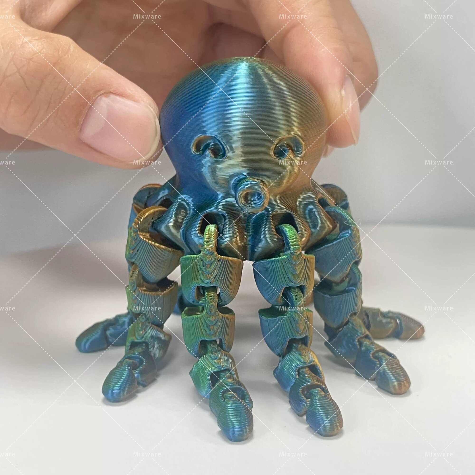 3D-печать цветной градиент с суставами пальцев осьминога настольная игрушка для снятия стресса ярко-синяя