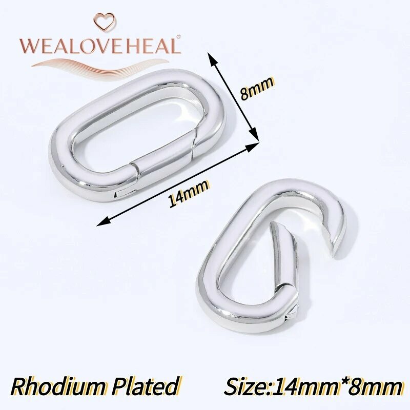Пружинные карабины WEALOVEHEAL, 14x8 мм, Rhodium Plated