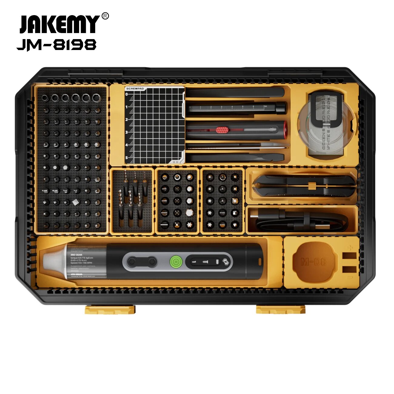 Набор Электрических Отверток JM-8198 135-в-1, Многофункциональный Инструмент Для Ремонта Телефонов И Ноутбуков, Беспроводной