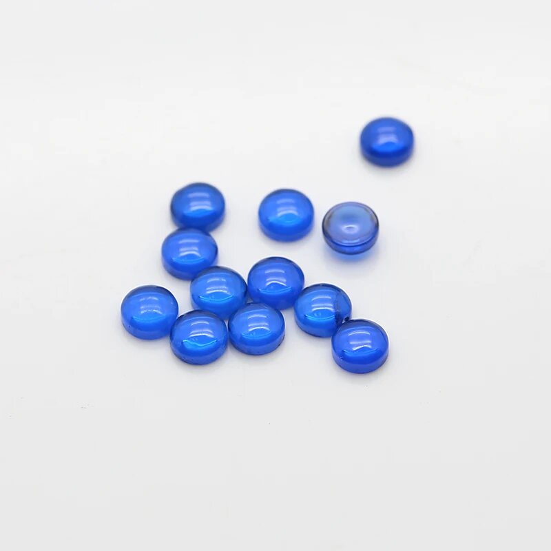 Синтетические кабошоны синего шпинеля 3 мм RDC 4mm 20pcs