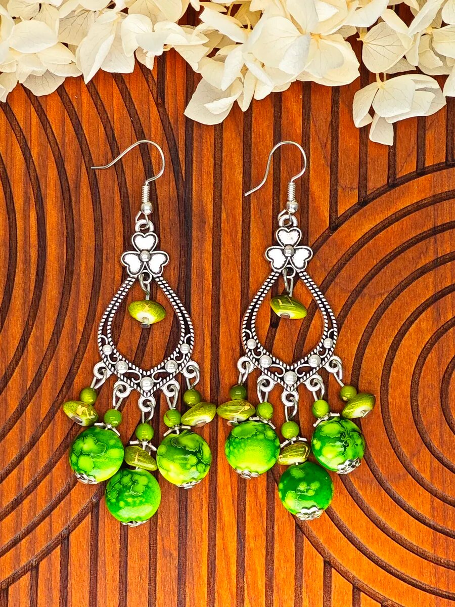 Серьги, бирюза синтетическая, эмаль