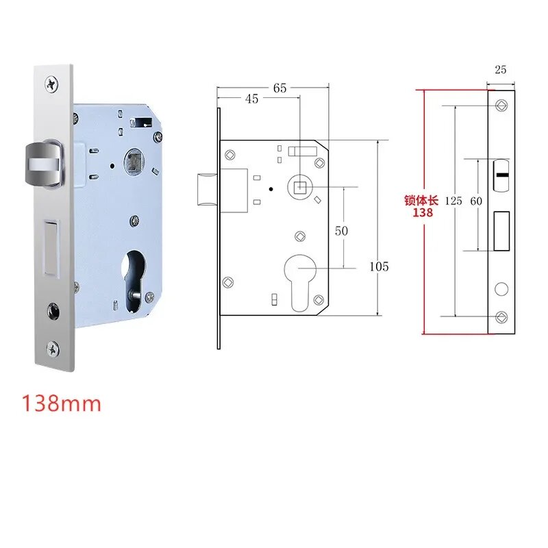 Корпус замка STURDY HANDS из нержавеющей стали 50 мм C