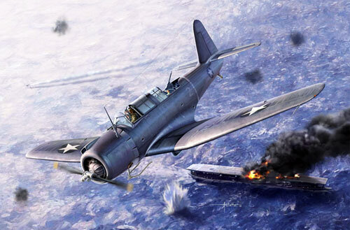 Сборная модель "Самолет SB2U-3 Vindicator "Battle of Midway" (1:48), артикул 12324