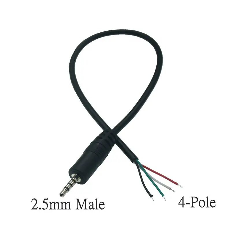 UXG 2,5 мм 3,5 мм моно разъемный кабель черный 2.5mm 4Pole Male