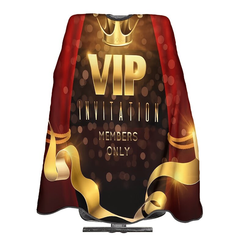 Профессиональная парикмахерская накидка Crown VIP с принтом «золотая корона и лента» и регулируемой горловиной, 1 шт.