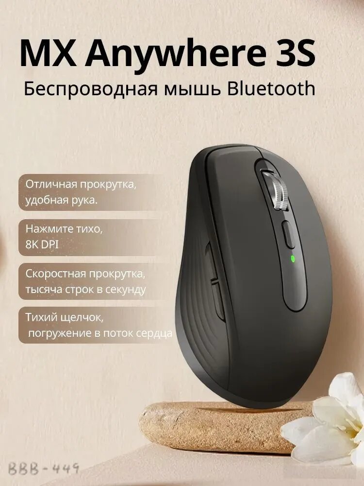 Мышь беспроводная Anywhere 3s, черный матовый