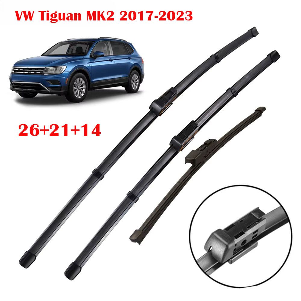 Комплект передних и задних щеток стеклоочистителя VW Tiguan MK2 2017-2023 26+21+14 дюймов