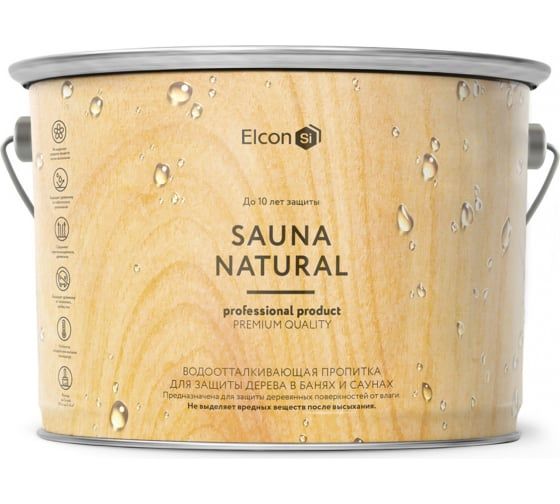 Пропитка-антисептик для бани и сауны Еlcon Sana Natural 2 л 00-00461539