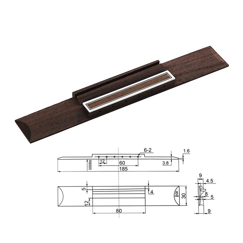 Гитарный мост Rosewood HY33, коричневый