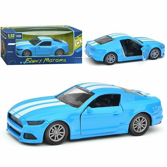 Машина игрушечная Funky Toys Голубая Спорткар с дизайном die-cast, 1:32, открывающиеся двери, инерционный механизм FT1101-55