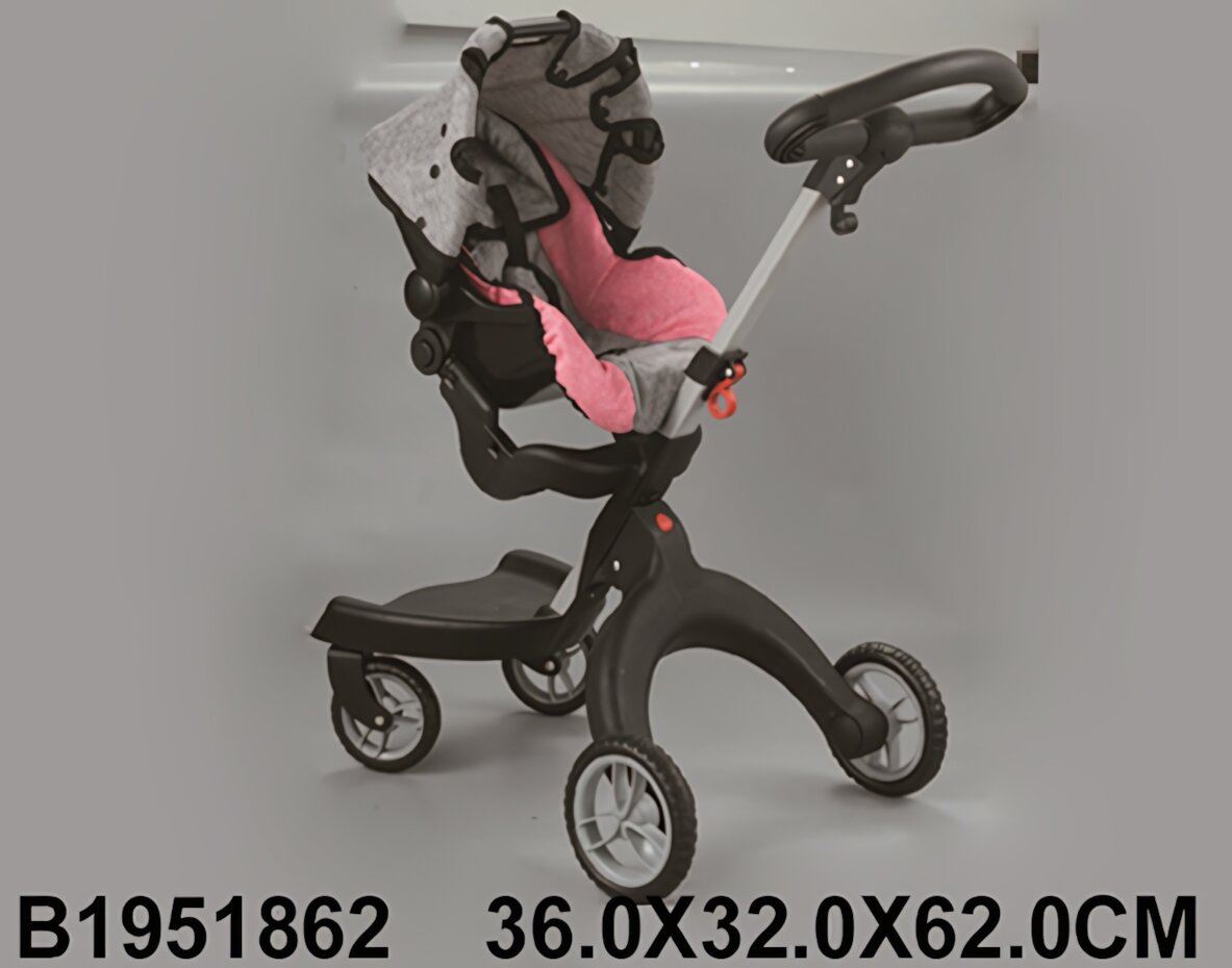 Коляска для кукол прогулочная FL9133, металл/пластик/текстиль, 36х32х62см