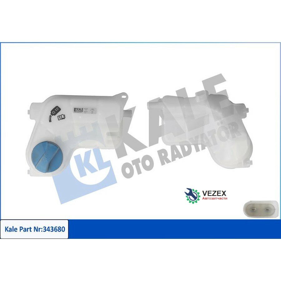 KALE 343680 Бачок расширительный для а/м AUDI A4, A6(С5), VW Passat(B6) 1.6-2.8 с крышкой и датчиком