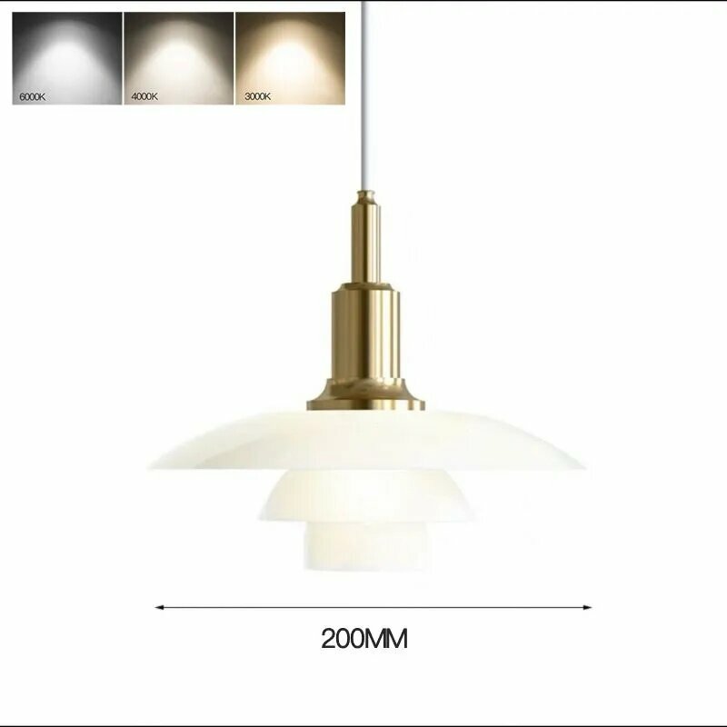 BARCATO Люстра, LED, 12 Вт, светодиодный подвесной светильник со стеклянным плафоном для интерьера — фото 1