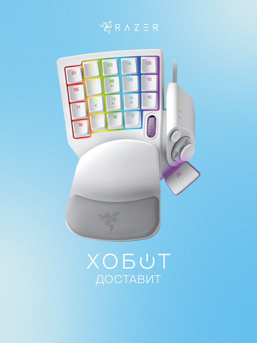Кейпад Razer Tartarus Pro Mercury белый (RZ07-03110200-R3M1)
