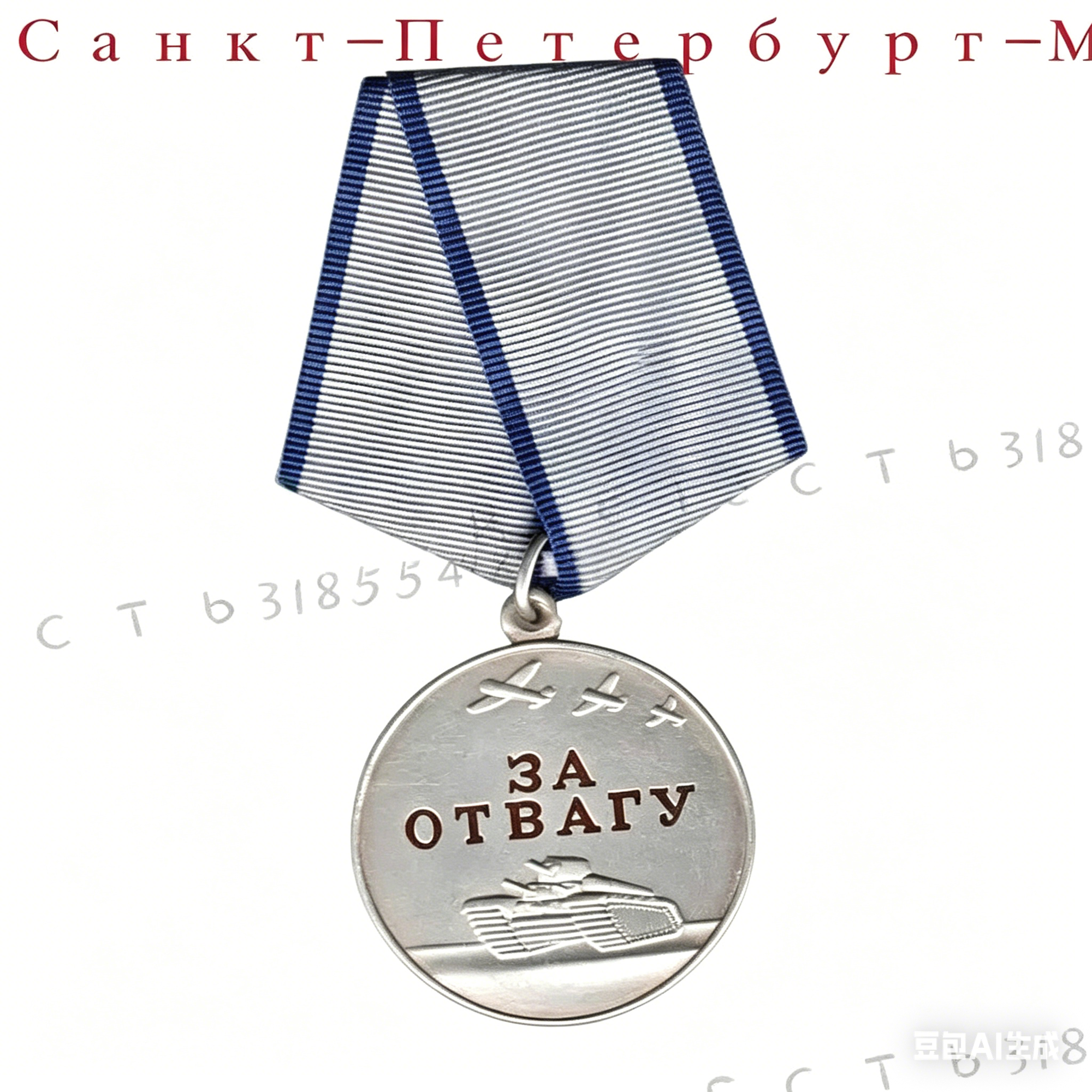 Медаль «За отвагу» СССР, коллекционная копия с лентой | Реплика награды ВОВ, сувенир для коллекционеров