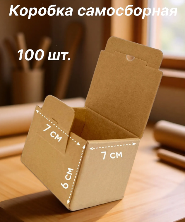Коробка самосборная 70 x70 x 60 мм, коробка самосборная 7x7x6, 100 шт.