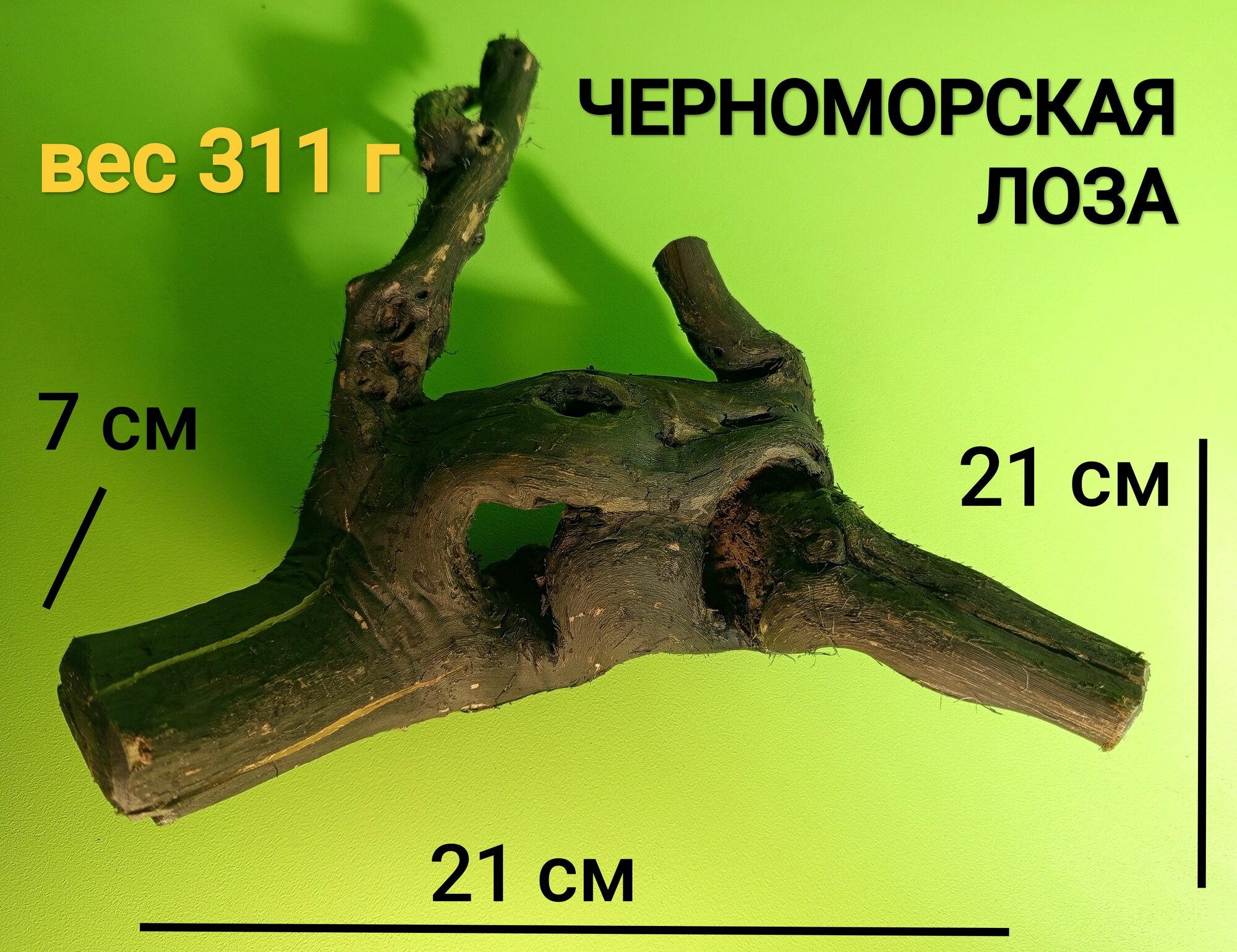 Декорация виноградная лоза черноморская для аквариума, террариума, вольера, дизайна и творчества. Натуральная коряга.