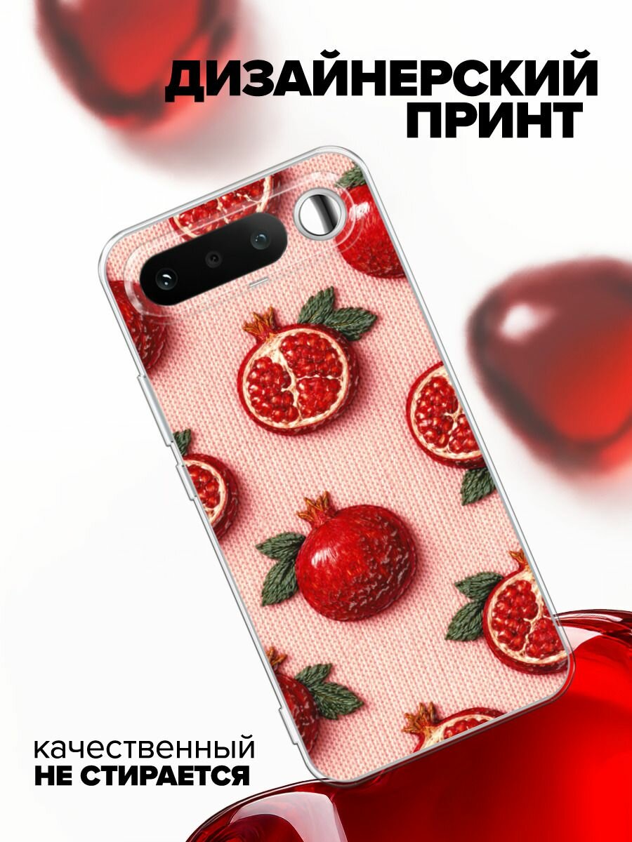 Силиконовый чехол на Realme 16 / Реалми 16 с принтом Вышивка с гранатом — фото 1