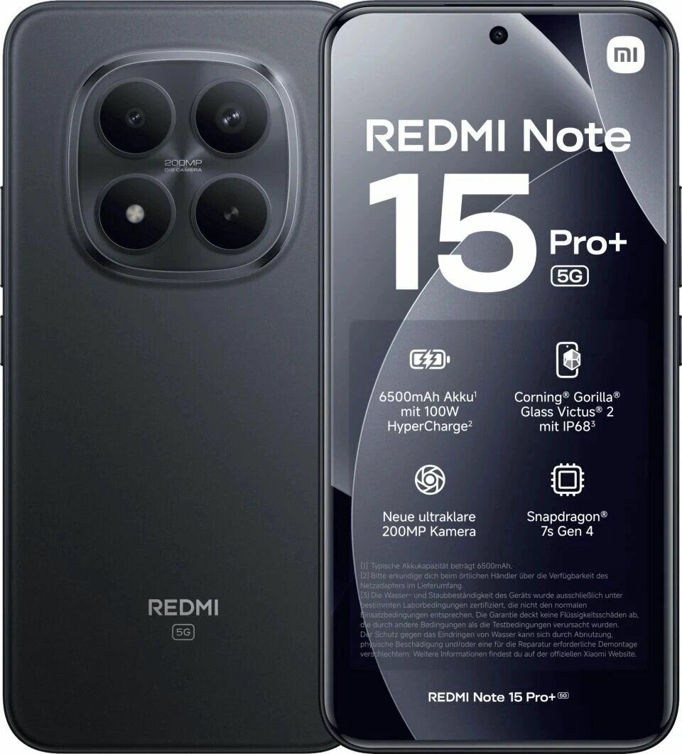 Смартфон Redmi Note 15 Pro Plus 5G 8/256Гб Чёрный