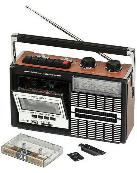 Магнитофон в ретро стиле Ricatech PR85 (АМ/FM/USB/SD/)