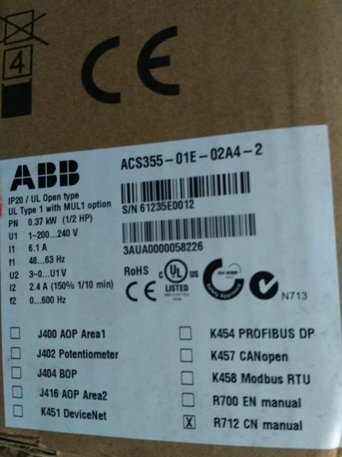 Модуль ABB Inverter ACS355-01E-02A wbr/ 4-2 NEW
