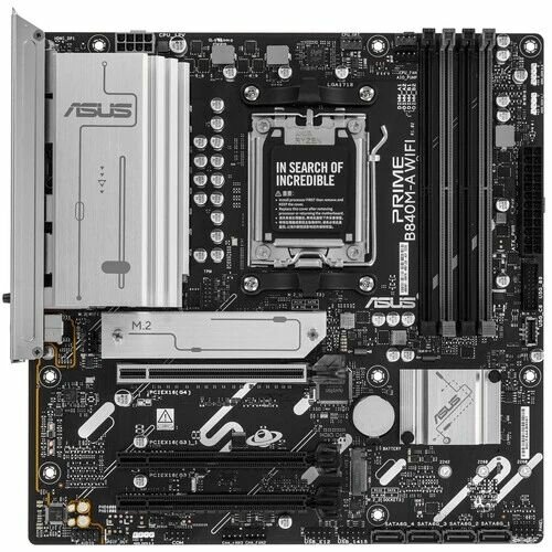 Материнская плата ASUS PRIME B840M-A WIFI - AM5, AMD B840, 4xDDR5-6400 МГц, 1xPCI-Ex16, 3xM.2, Micro-ATX