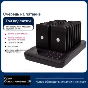 Пейджеры для оповещения клиентов ресторана, кафе и фаст фуда. Система из 16 пейджеров