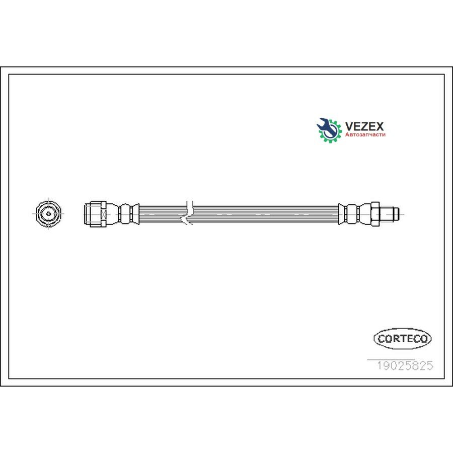 CORTECO 19025825 Тормозной шланг задний (280mm)