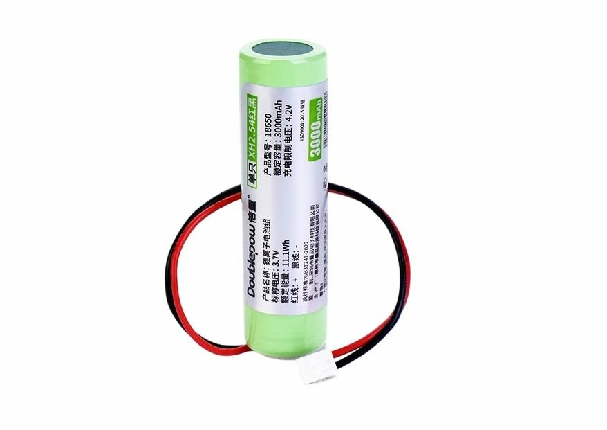 Аккумулятор 18650 DoublePow 3.7V 3000mAh, с разъемом XH2.54-2P, с защитой, 1 шт