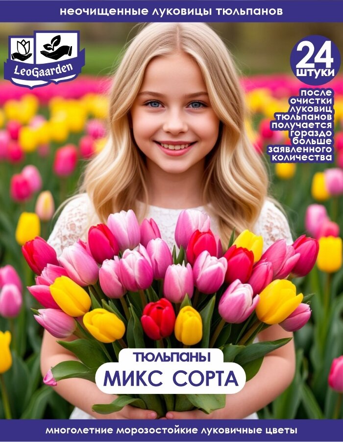 Тюльпан Луковица, Микс сортов 24 шт крупные