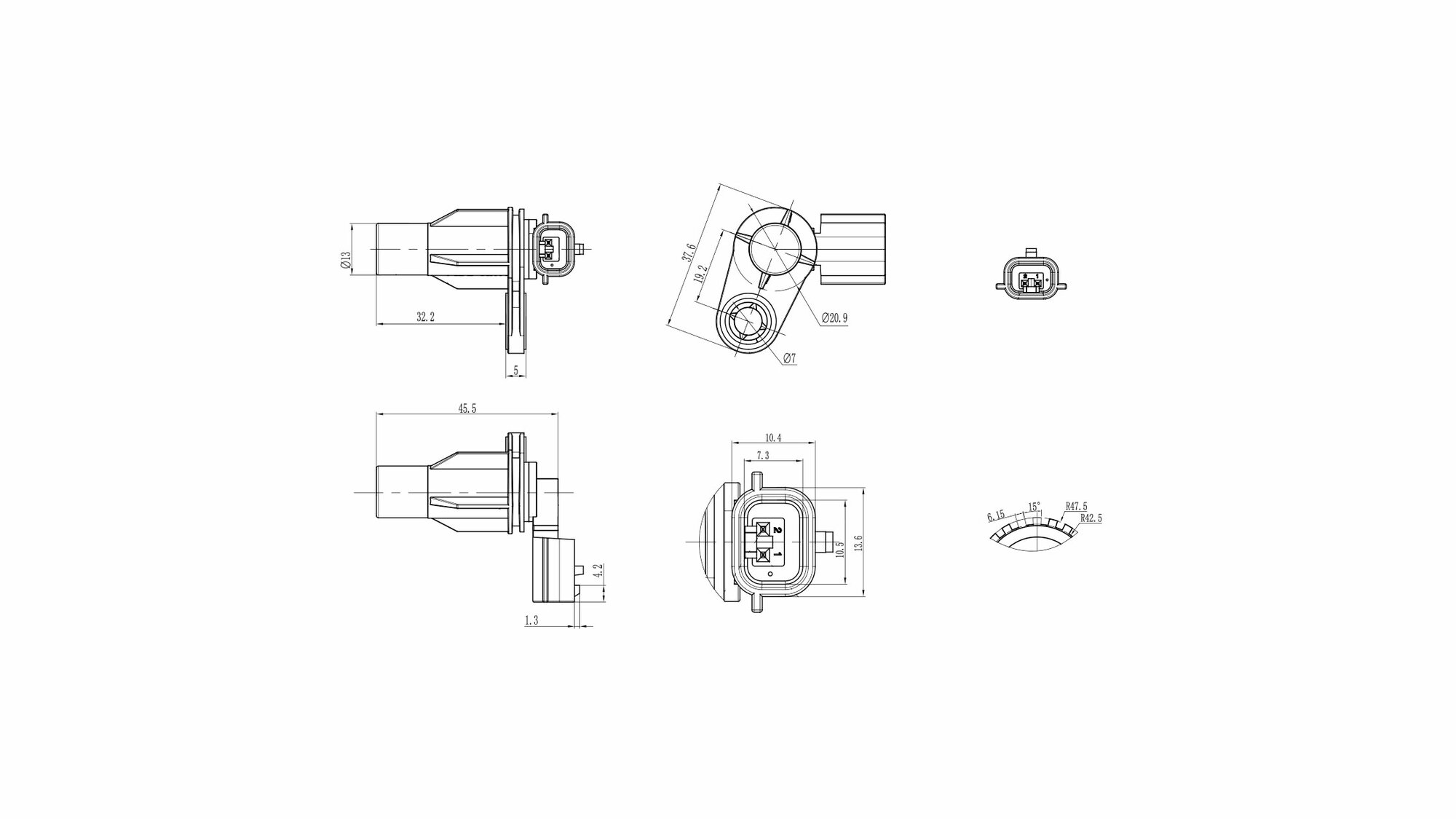 Датчик положения коленвала для Renault Megane III 08-, Opel Vivaro A 01-, Nissan Primastar (X83) 01