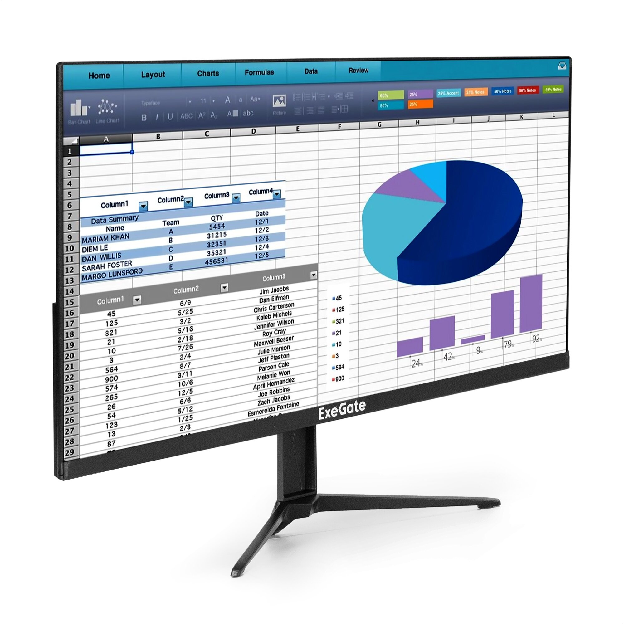 Монитор с аудио 23.8" 100 Гц ExeGate ProSmart EH2400A (VA, FHD, 1920x1080@100Гц, 16:9, 250cd/m2, 4000:1, 178°/178°, 5ms, audio-out, Speakers, D-Sub, HDMI, FreeSync, Low Blue Light, VESA, регулировка наклона (tilt), черный) EX300348RUS