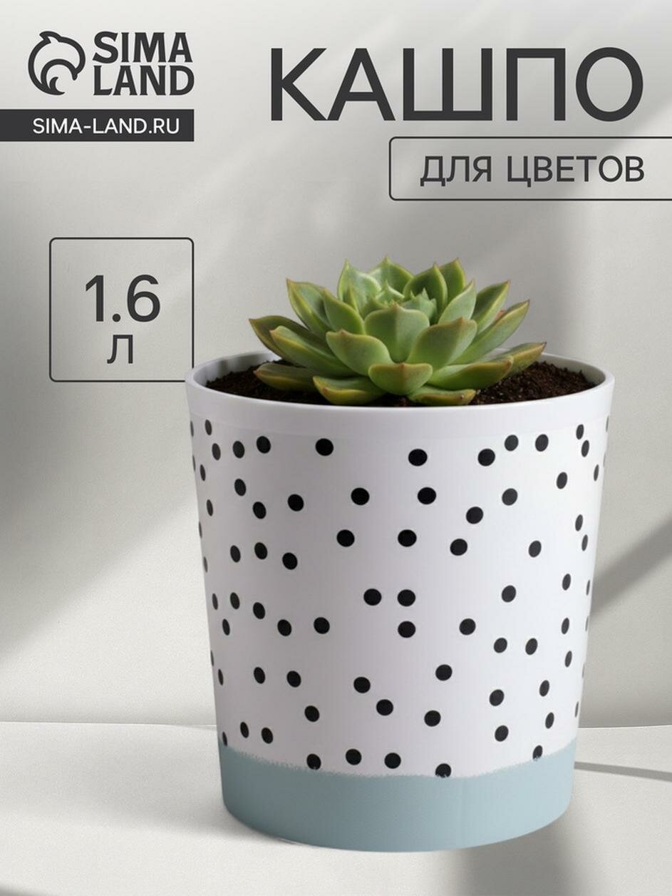 Кашпо Дарите счастье 4840670, пластик, 1,6л, для дома, настольное, на подоконник