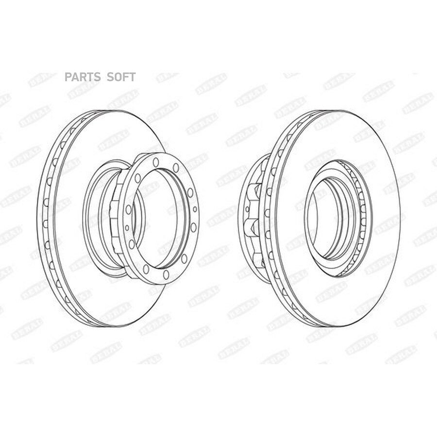 Диск торм! зад. 335/176x118/34 n10xM14x1.5+n2xM8x1.25 MAN L2000/TGM/TGL/TGA от официального дистрибьютора, BERAL, артикул BCR272A