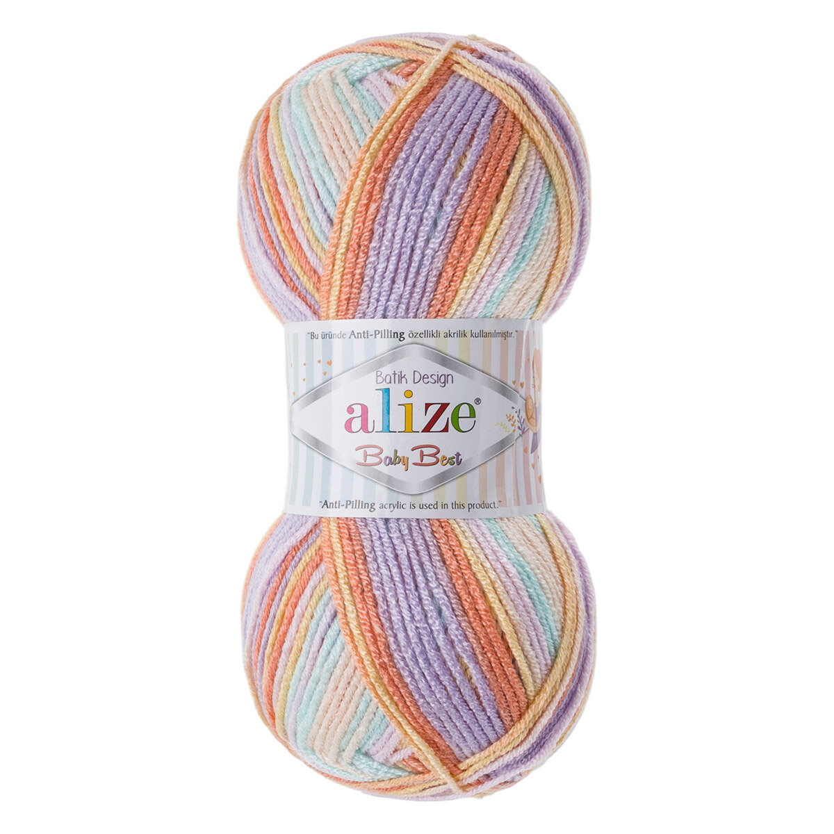 Пряжа для вязания Alize Baby Best Batik, 100 г, 240 м, цвет секционный, 5 мотков