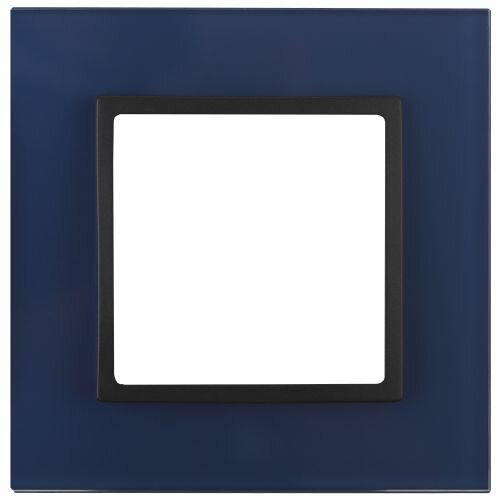 Рамка 1-м 14-5101-29 стекло Elegance синий+антрацит ЭРА Б0034483