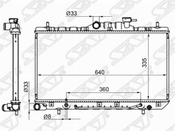 Радиатор SAT SG-HY0002-AT-R Hyundai Accent 99-12 / ТагАЗ Accent 99-12