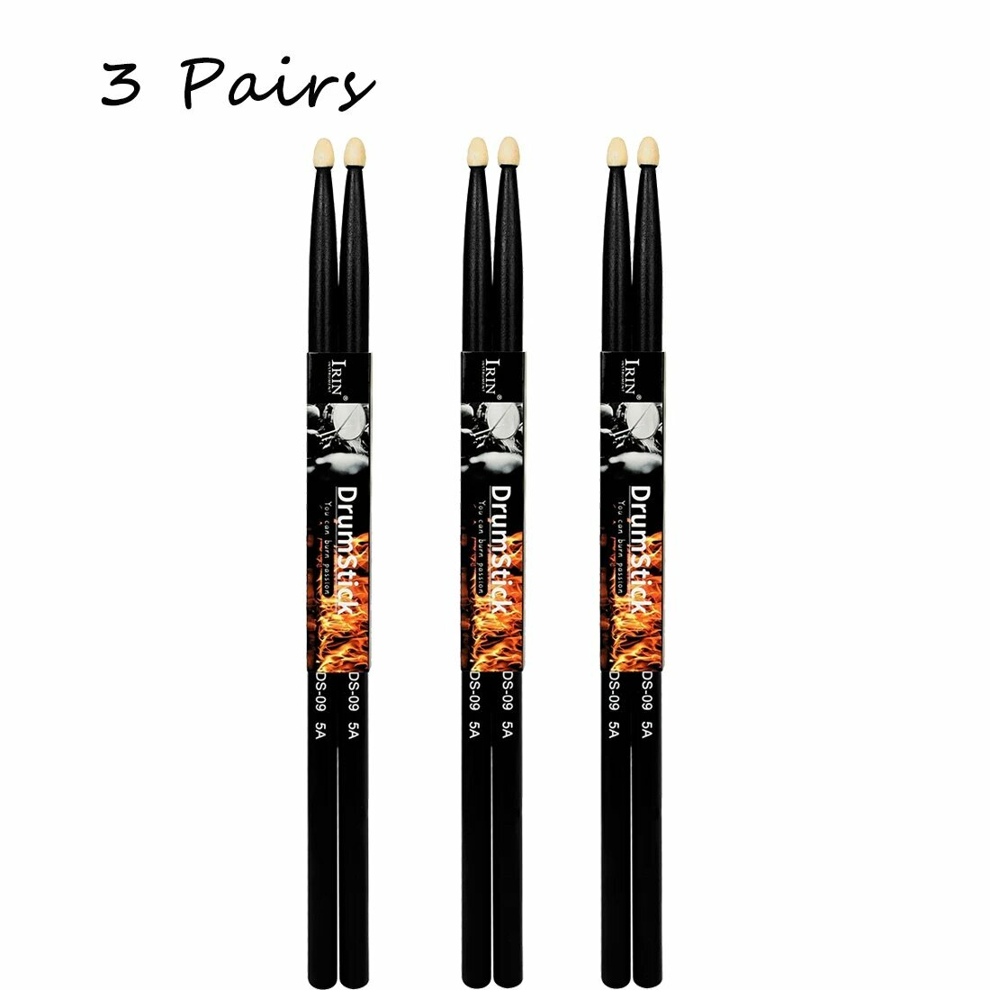 Барабанные палочки IRIN Jazz 5A из клена, 3 пары